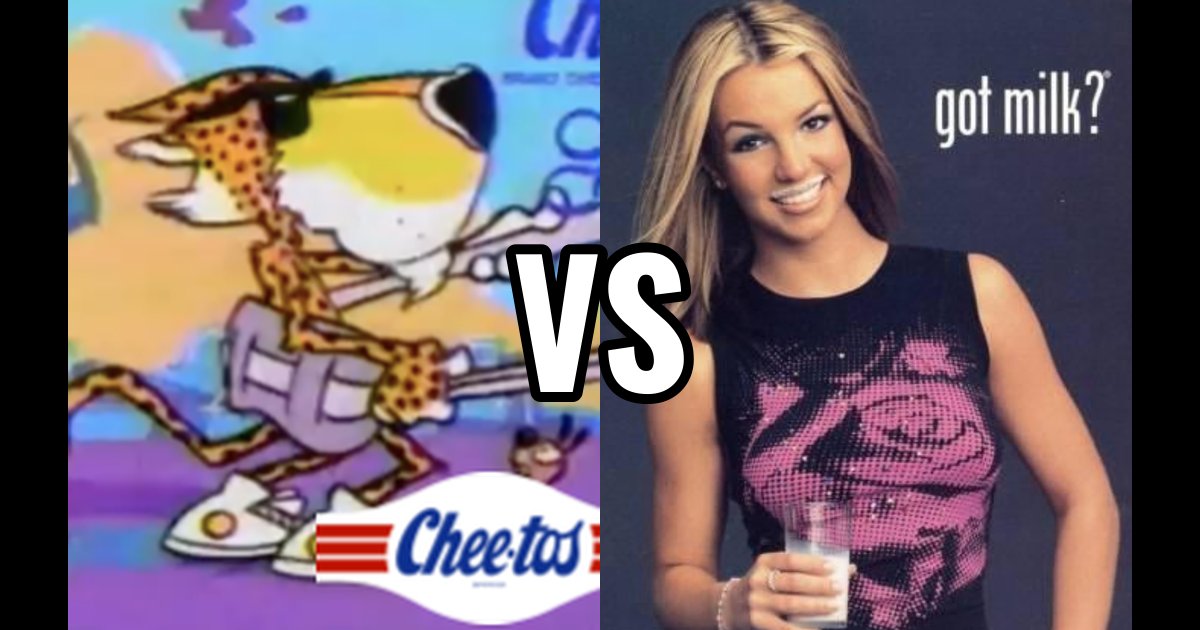 Chester Cheetah (Cheetos) vs “Got Milk?” Milk Mustache: “Got Milk ...