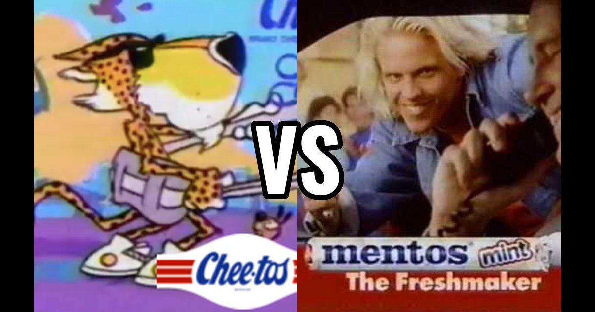 Chester Cheetah (Cheetos) vs “The Freshmaker” (Mentos) - Which 90s ...