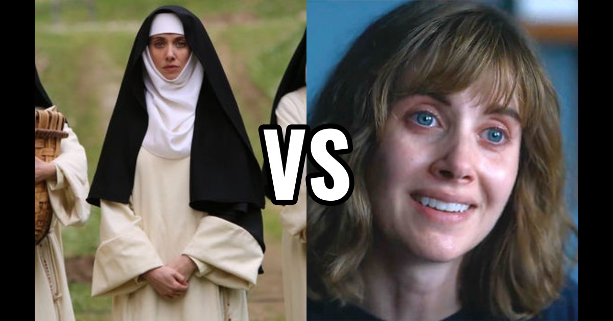 Alessandra in The Little Hours vs Sarah in Horse Girl: Alessandra in ...
