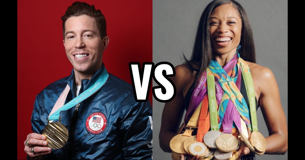 Allyson Felix vs Shaun White: Allyson Felix Leads
