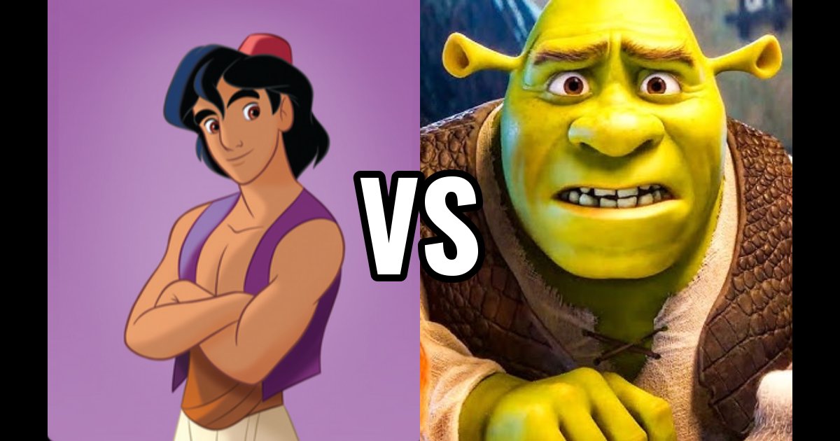 Aladdin (Aladdin) vs Shrek (Shrek): Shrek (Shrek) Leads