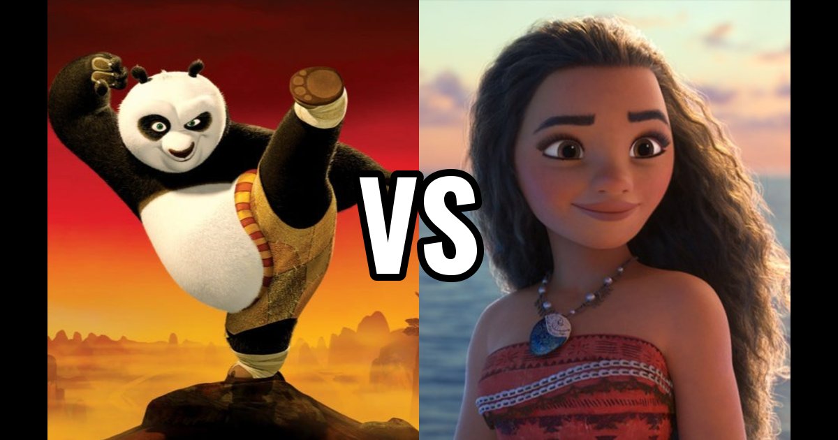 Moana (Moana) vs Po (Kung Fu Panda): Moana (Moana) Leads
