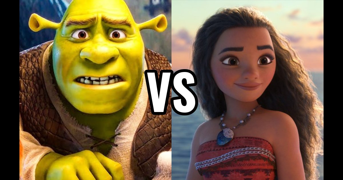 Moana (Moana) vs Shrek (Shrek): Shrek (Shrek) Leads