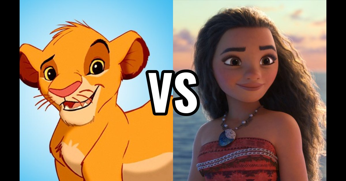 Simba (Lion King) vs Moana (Moana) - Which Animated Hero is Better?