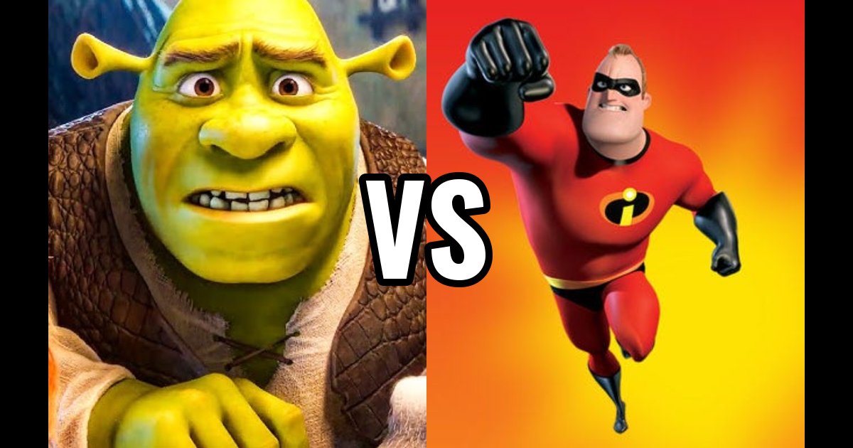 Mr. Incredible (The Incredibles) vs Shrek (Shrek): Shrek (Shrek) Leads