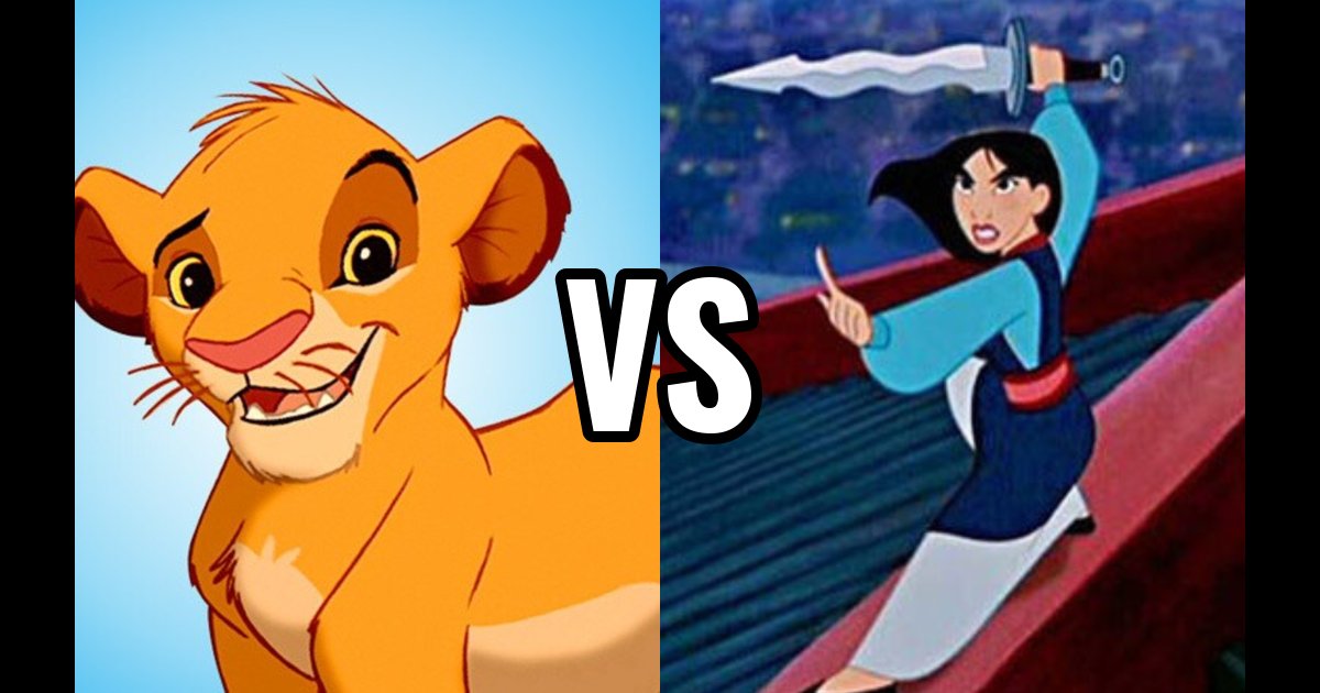 Mulan (Mulan) vs Simba (Lion King): Mulan (Mulan) Leads