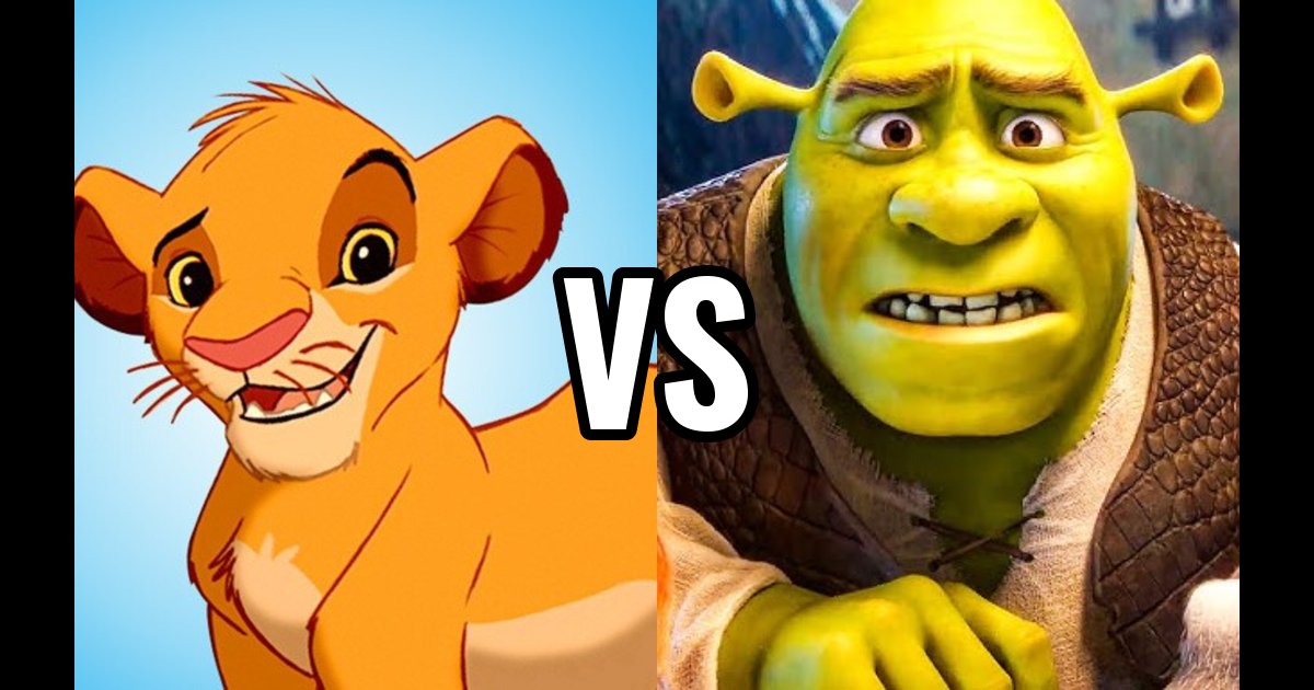 Simba (Lion King) vs Shrek (Shrek) - Which Animated Hero is Better?