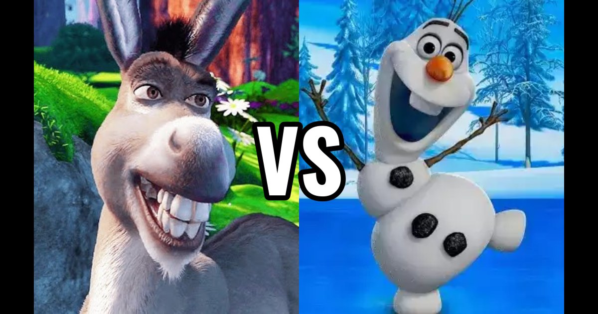 Donkey (Shrek) vs Olaf (Frozen): Donkey (Shrek) Leads