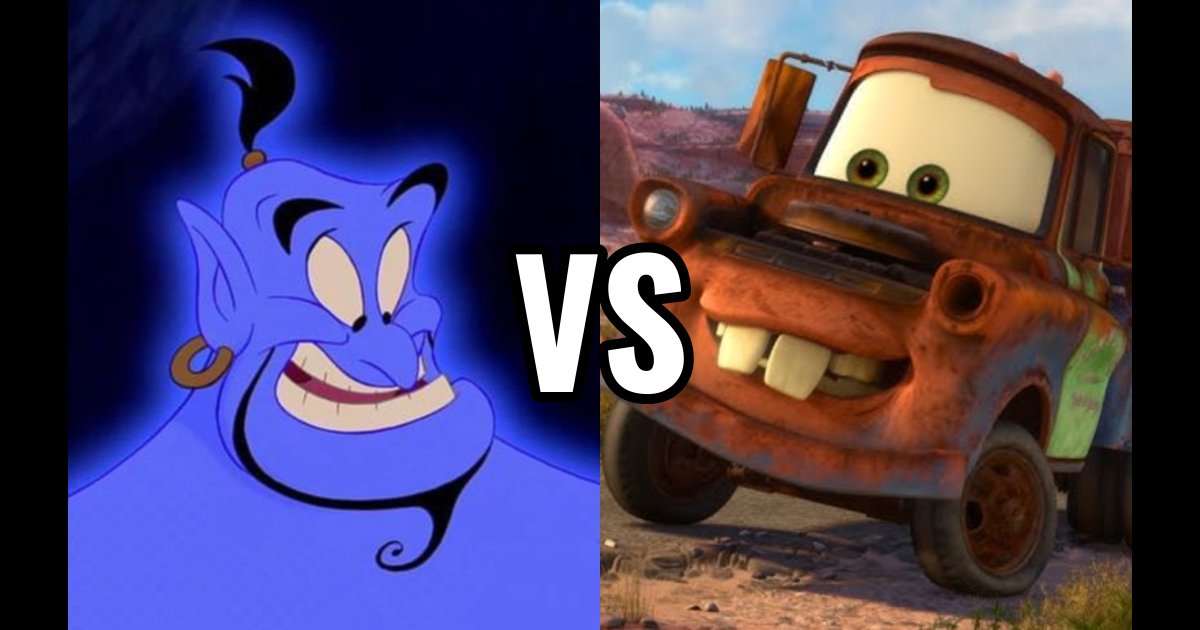 Genie (Aladdin) vs Mater (Cars): Genie (Aladdin) Leads