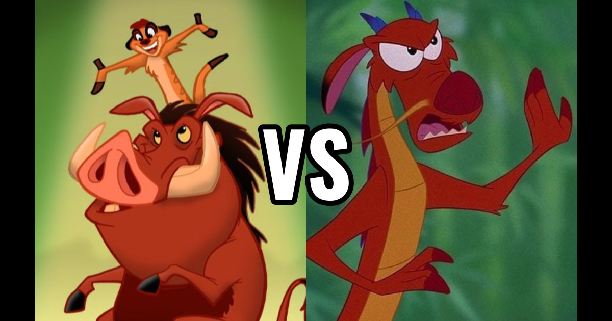 Timon & Pumbaa (Lion King) vs Mushu (Mulan) - Which Animated Movie ...