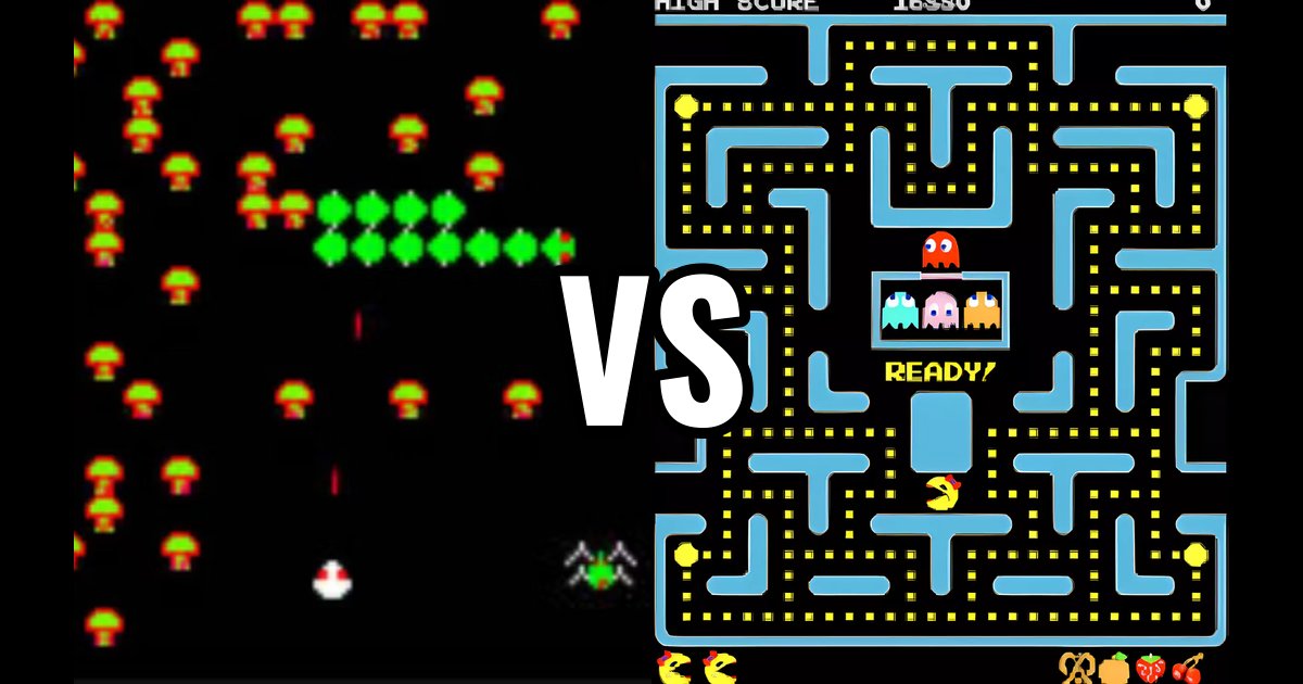 Centipede vs Ms. Pac-Man: Ms. Pac-Man Leads