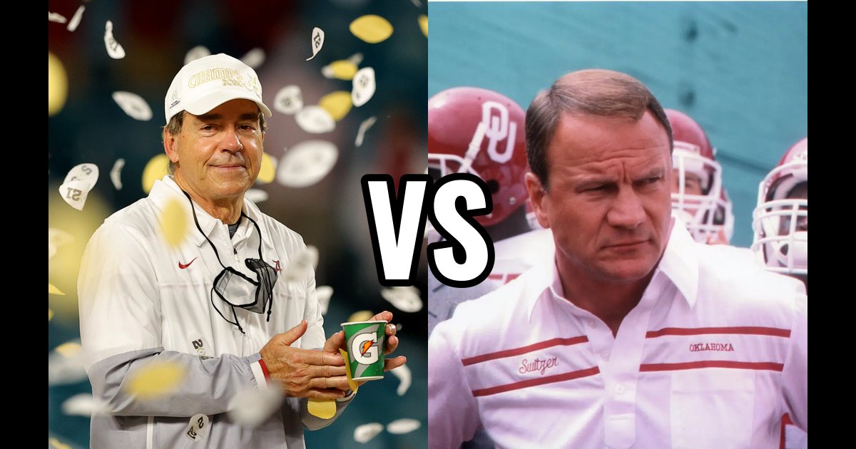 Barry Switzer vs Nick Saban: Nick Saban Leads