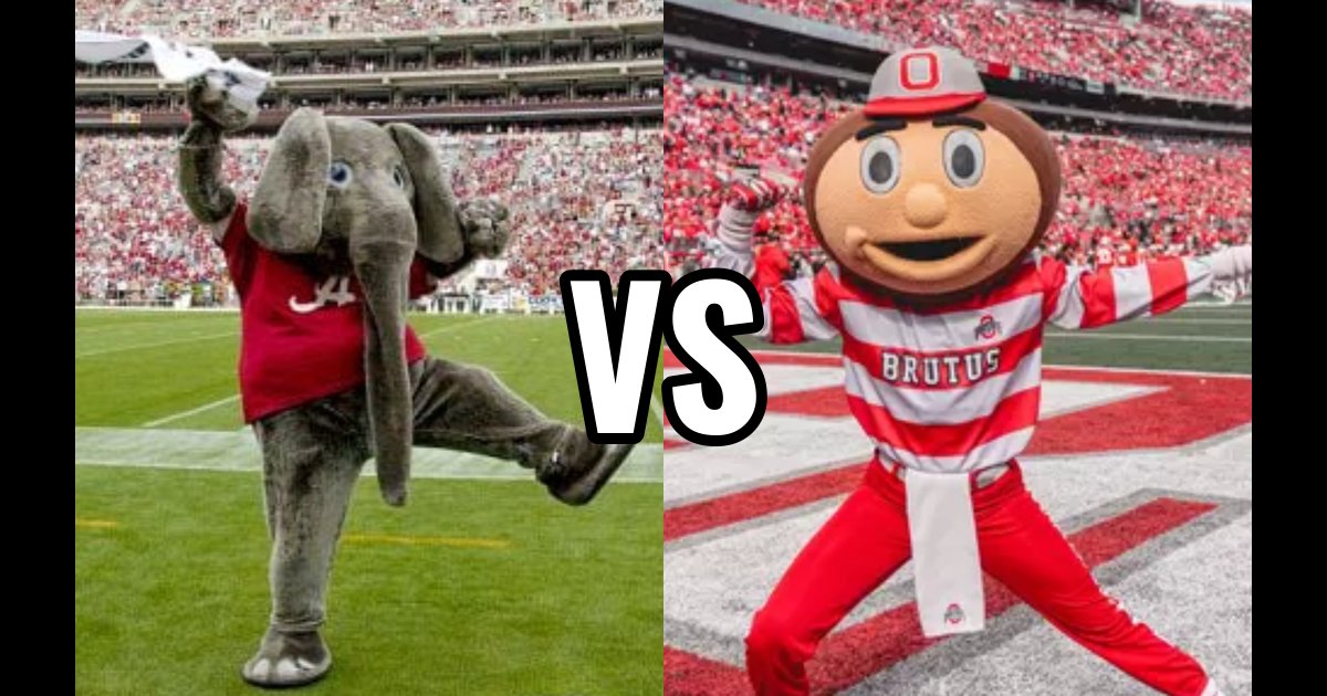 Big Al (Alabama Crimson Tide) vs Brutus Buckeye (Ohio State Buckeyes ...