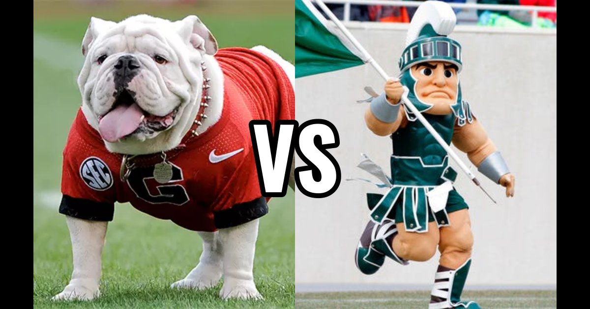 Sparty (Michigan State Spartans) vs Uga (Georgia Bulldogs): Uga ...