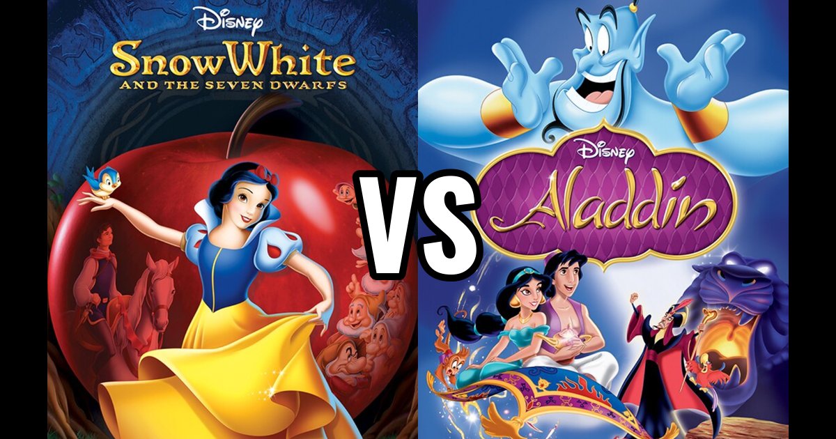 Aladdin vs Snow White and the Seven Dwarfs: Aladdin Leads