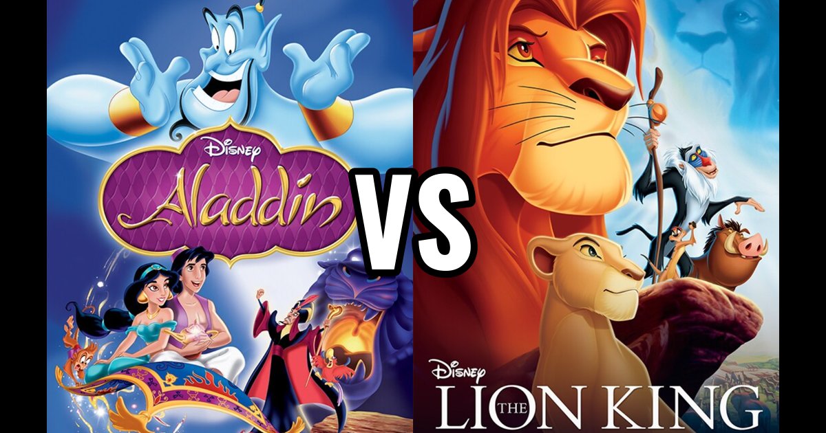 Aladdin vs The Lion King: The Lion King Leads