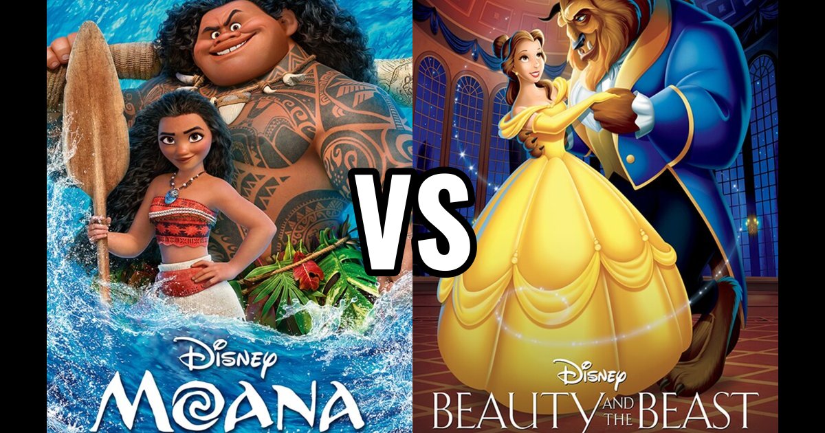 Beauty and the Beast vs Moana: Beauty and the Beast Leads