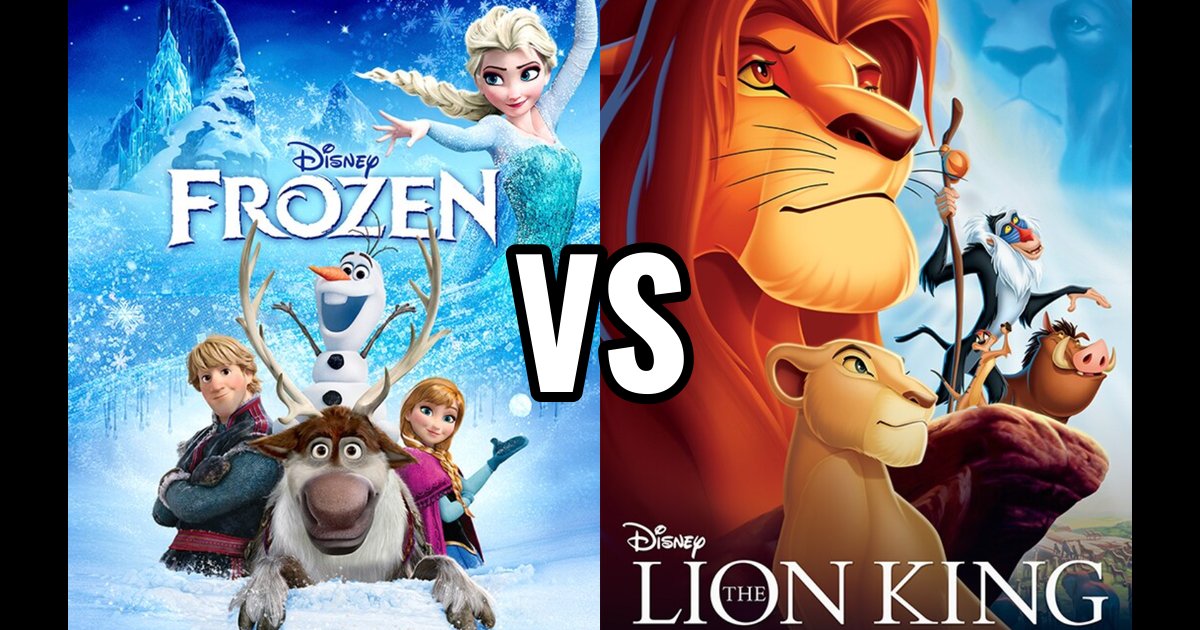 Frozen vs The Lion King: The Lion King Leads