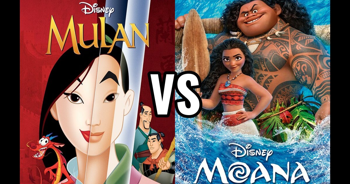 Moana vs Mulan (1998): Mulan (1998) Leads
