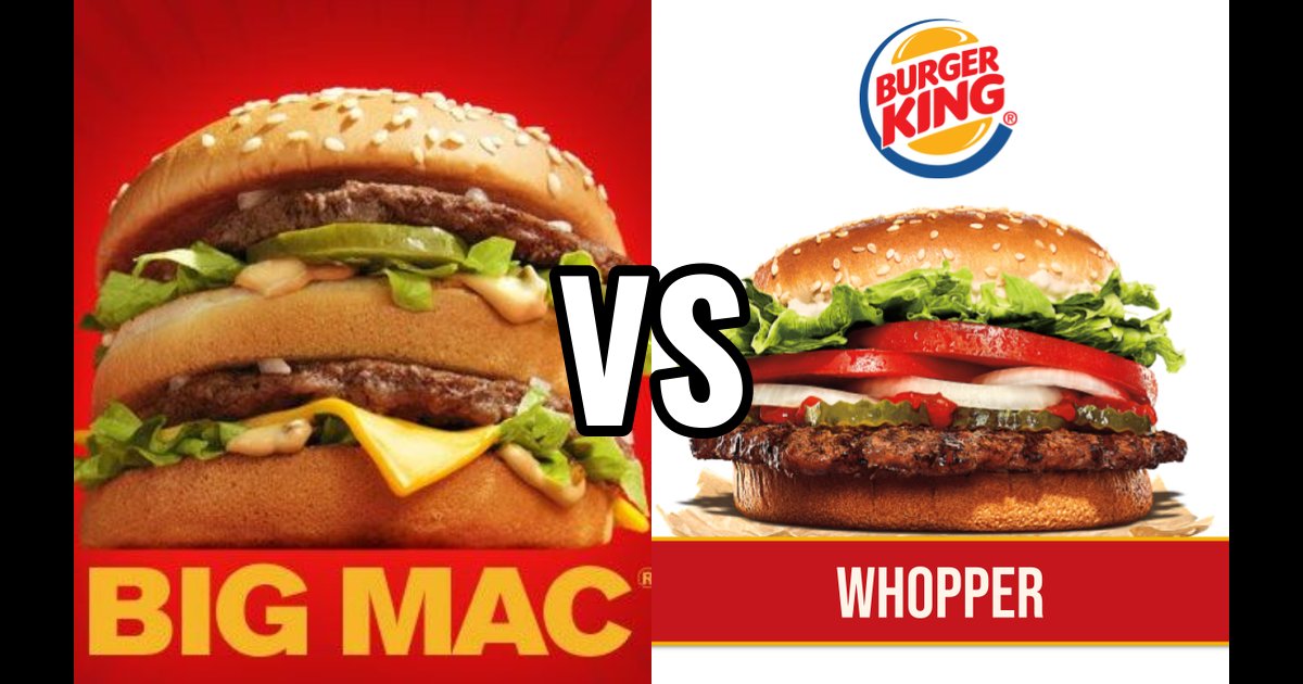 Burger King Whopper vs McDonald’s Big Mac: Burger King Whopper Leads