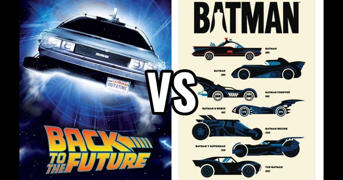 DeLorean Time Machine (Back to the Future) vs Batmobile (Batman ...