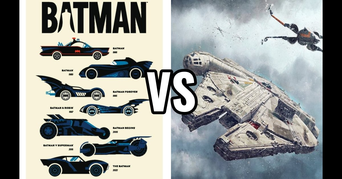 Batmobile (Batman) vs Millennium Falcon (Star Wars): Millennium Falcon ...