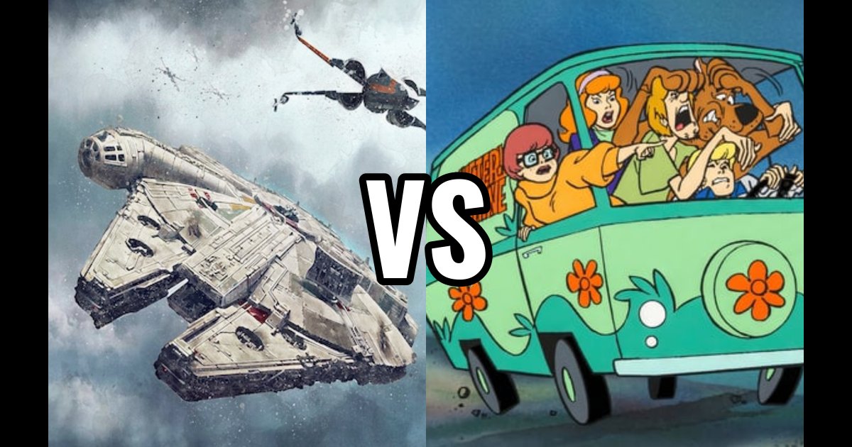 Millennium Falcon (Star Wars) vs Mystery Machine (Scooby-Doo ...
