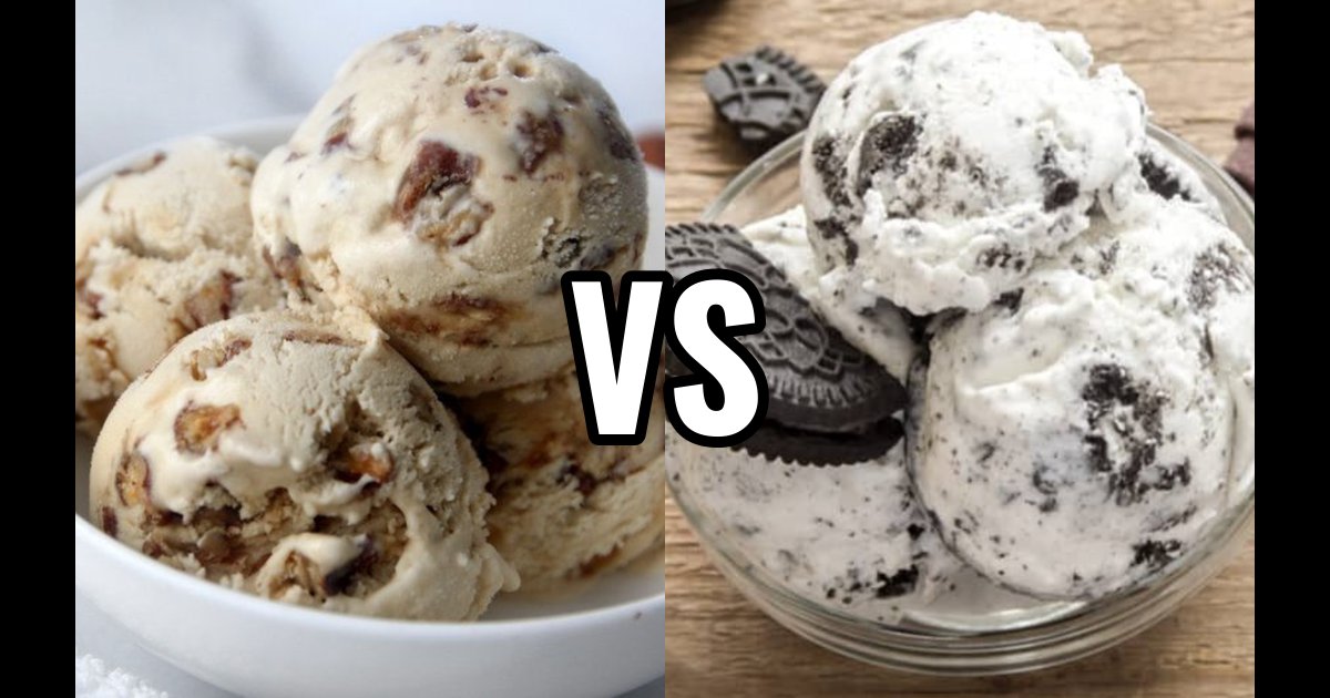 Butter Pecan Ice Cream vs Cookies & Cream Ice Cream: Cookies & Cream ...