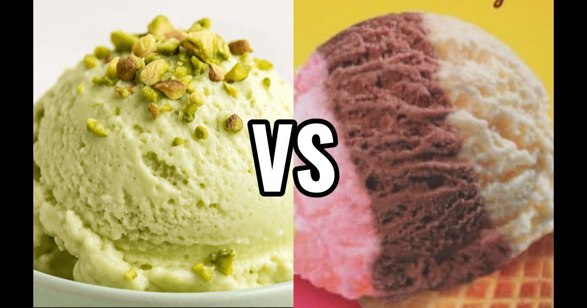 Neapolitan Ice Cream vs Pistachio Ice Cream: Pistachio Ice Cream Leads