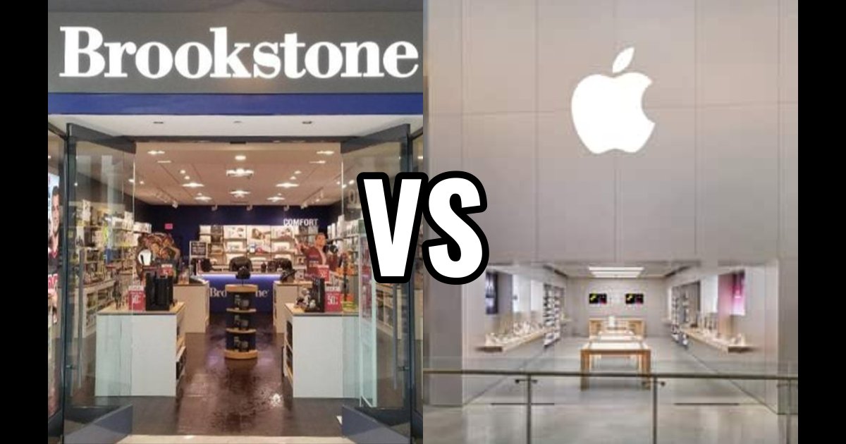 Brookstone vs The Apple Store: Brookstone Leads