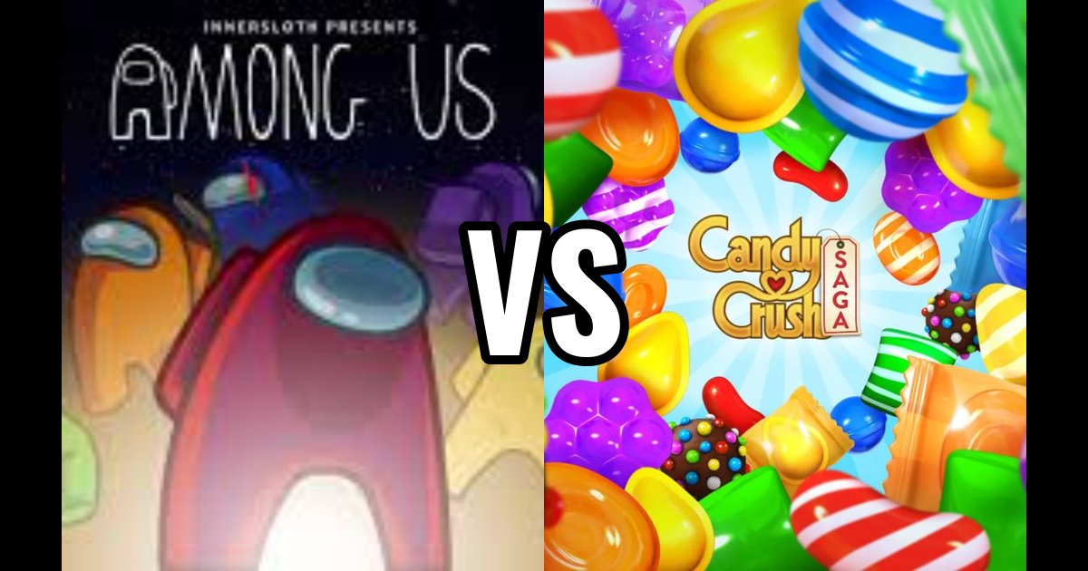 Among Us vs Candy Crush: Among Us Leads
