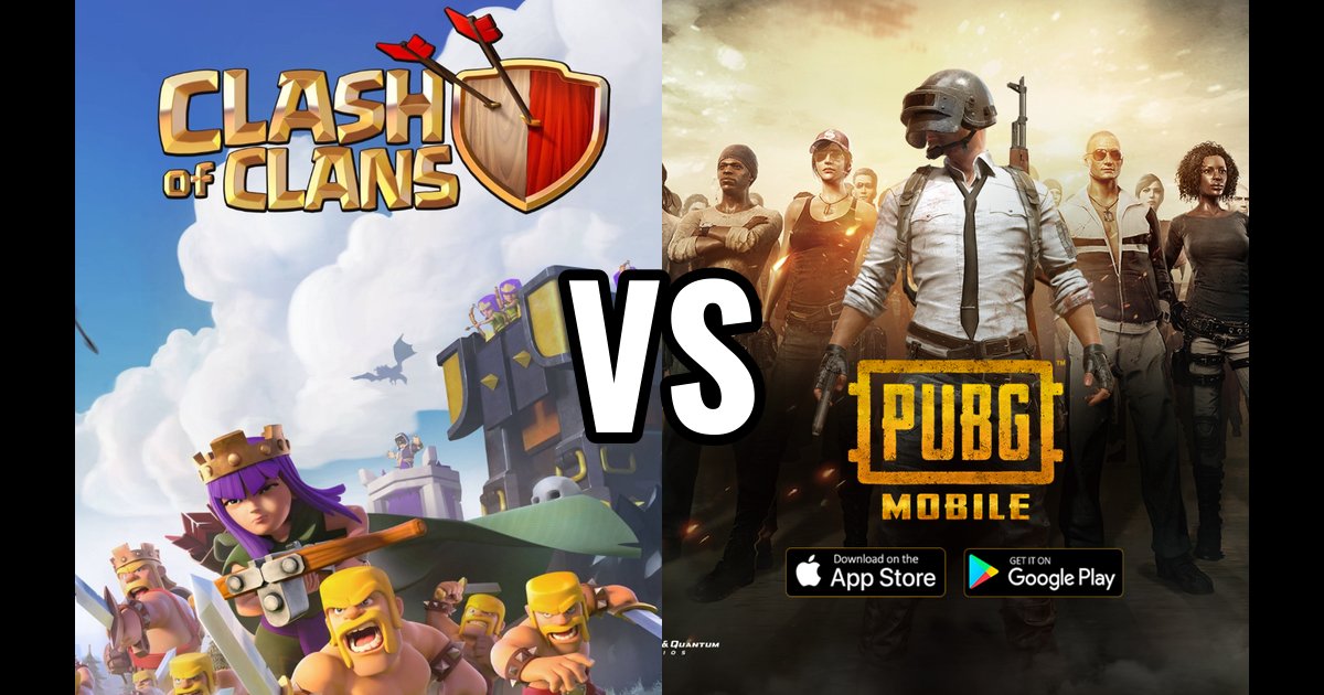 Clash of Clans vs PUBG Mobile: Clash of Clans Leads