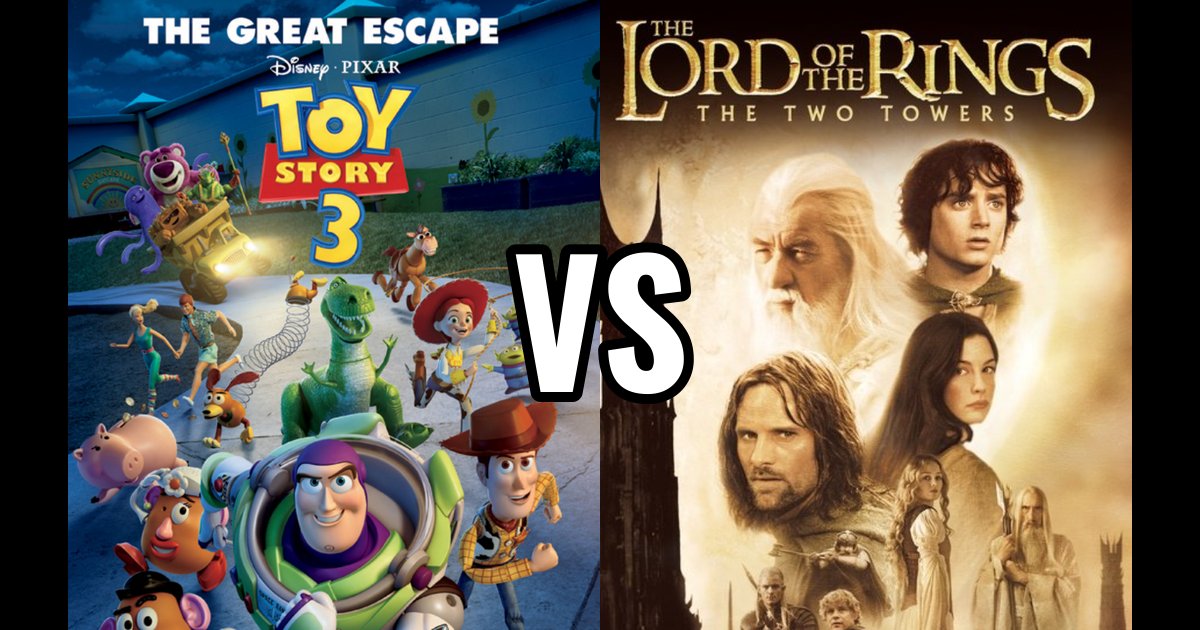 Lord of the Rings: The Two Towers (2002) vs Toy Story 3 (2010): Lord of ...