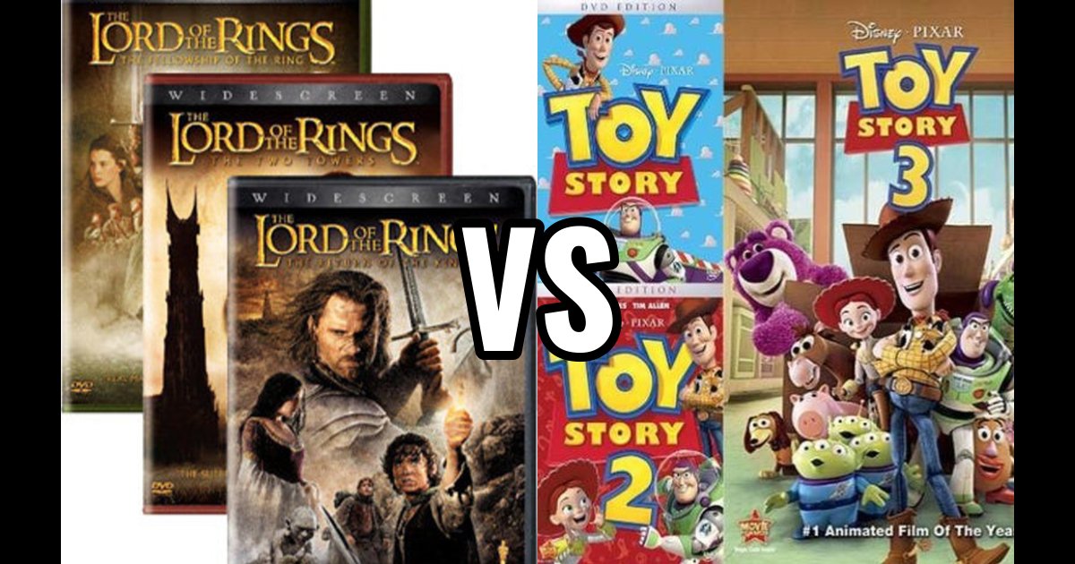 Lord of the Rings Trilogy vs Toy Story Trilogy: Lord of the Rings ...