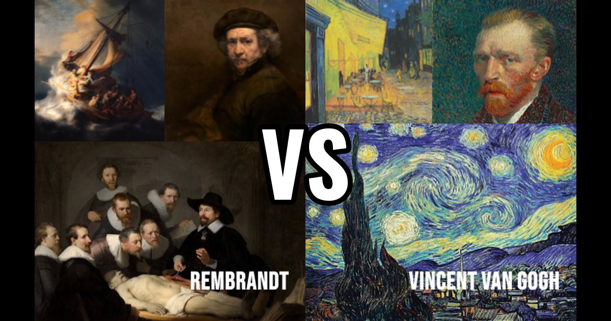 Rembrandt vs Vincent van Gogh: Vincent van Gogh Leads
