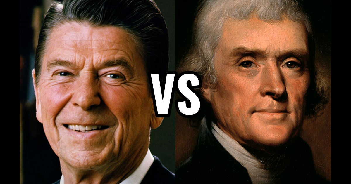 Ronald Reagan vs Thomas Jefferson: Thomas Jefferson Leads
