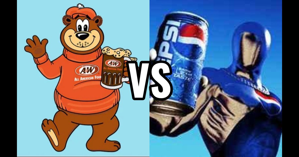A&W Root Bear vs Pepsi Man: A&W Root Bear Leads