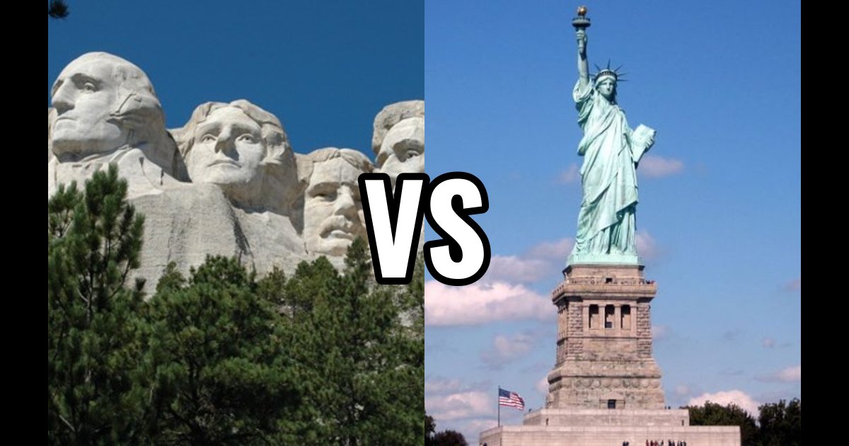 Mount Rushmore vs Statue of Liberty: Statue of Liberty Leads