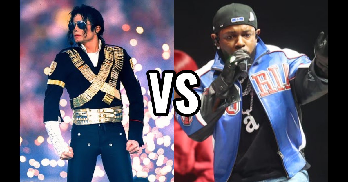 Kendrick Lamar (2025) vs Michael Jackson (1993): Michael Jackson (1993 ...