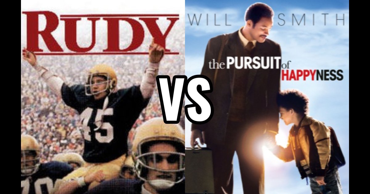 Pursuit of Happyness vs Rudy: Rudy Leads