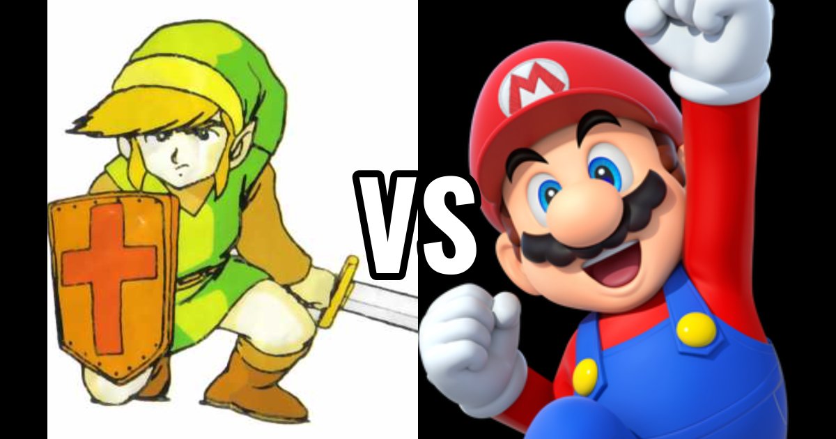 Link (Zelda) vs Mario (Super Mario): Mario (Super Mario) Leads