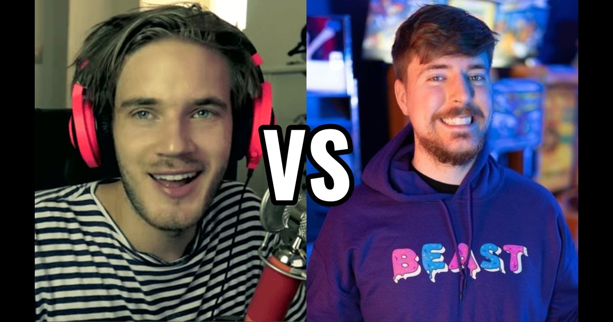 MrBeast (Jimmy Donaldson) vs PewDiePie (Felix Kjellberg): MrBeast ...